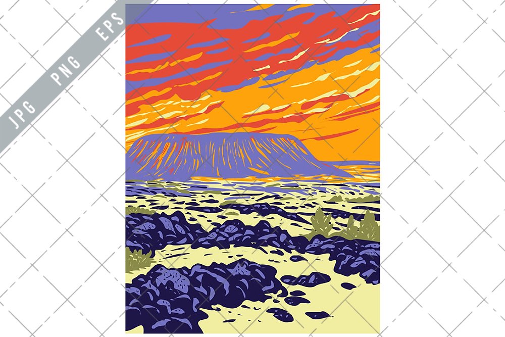 Amboy Crater in Mojave Trails National Monument WPA Poster (1365523 ...
