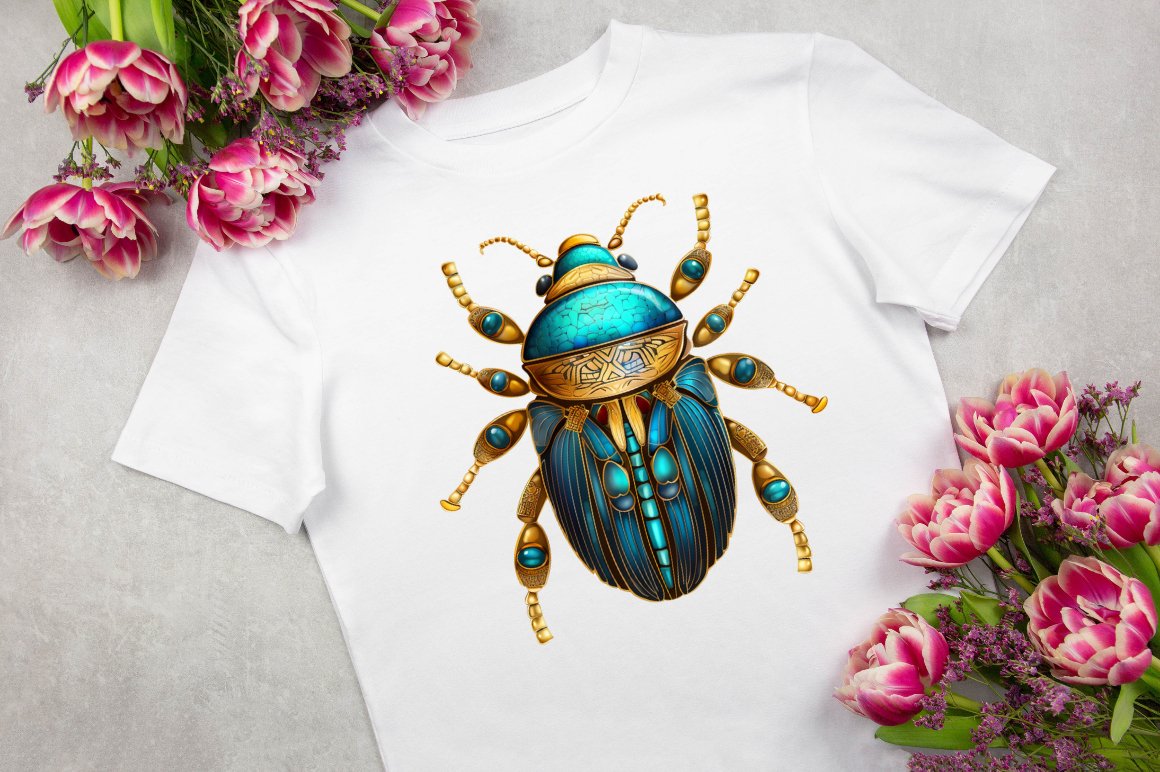Ancient Egyptian Scarab Beetle Sticker Winged Egyptian Scarab Beetle