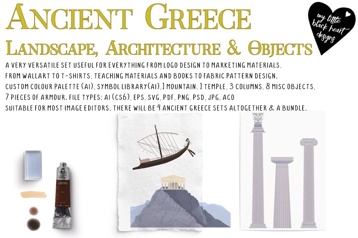 Ancient Greece Set 1 Architecture (1541544) | Illustrations | Design ...