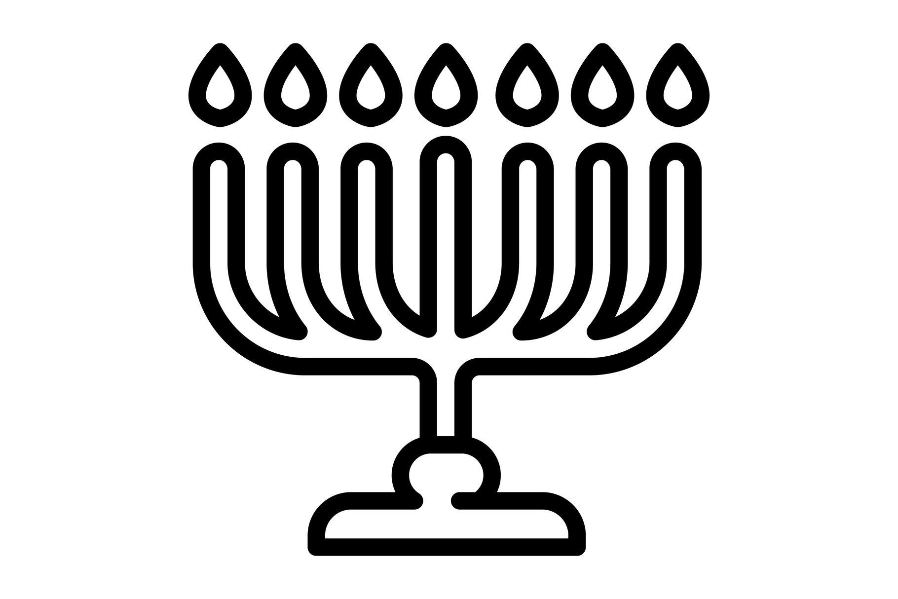 Menorah icon, outline style (1387124) | Icons | Design Bundles