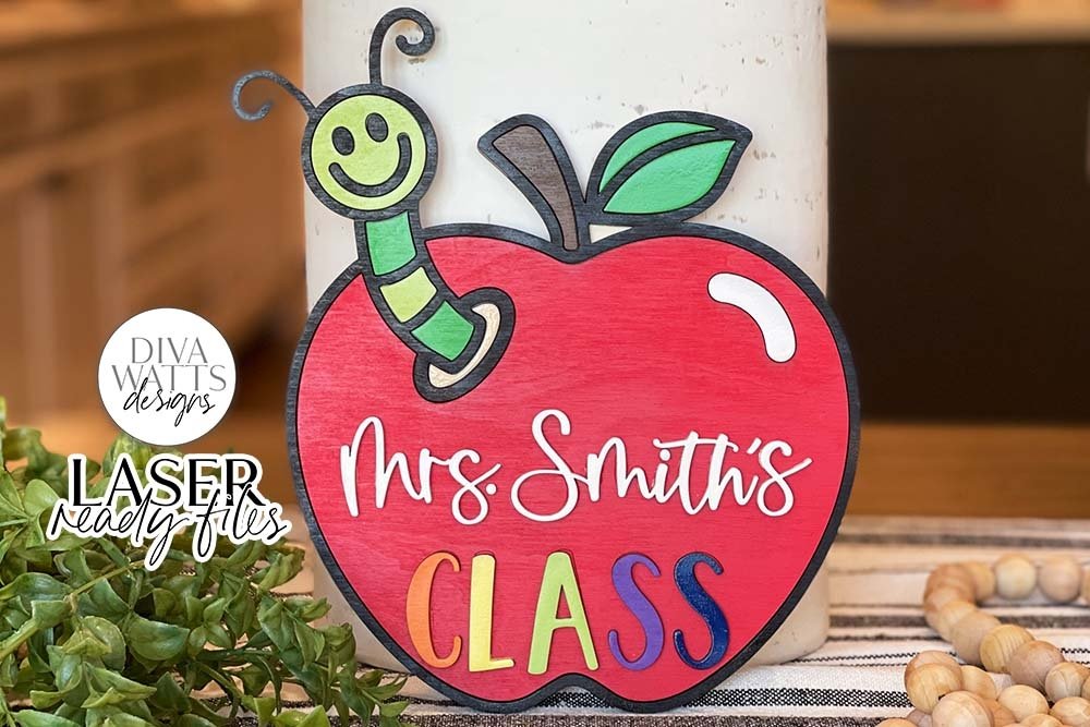 Stick Figure Teacher Apple