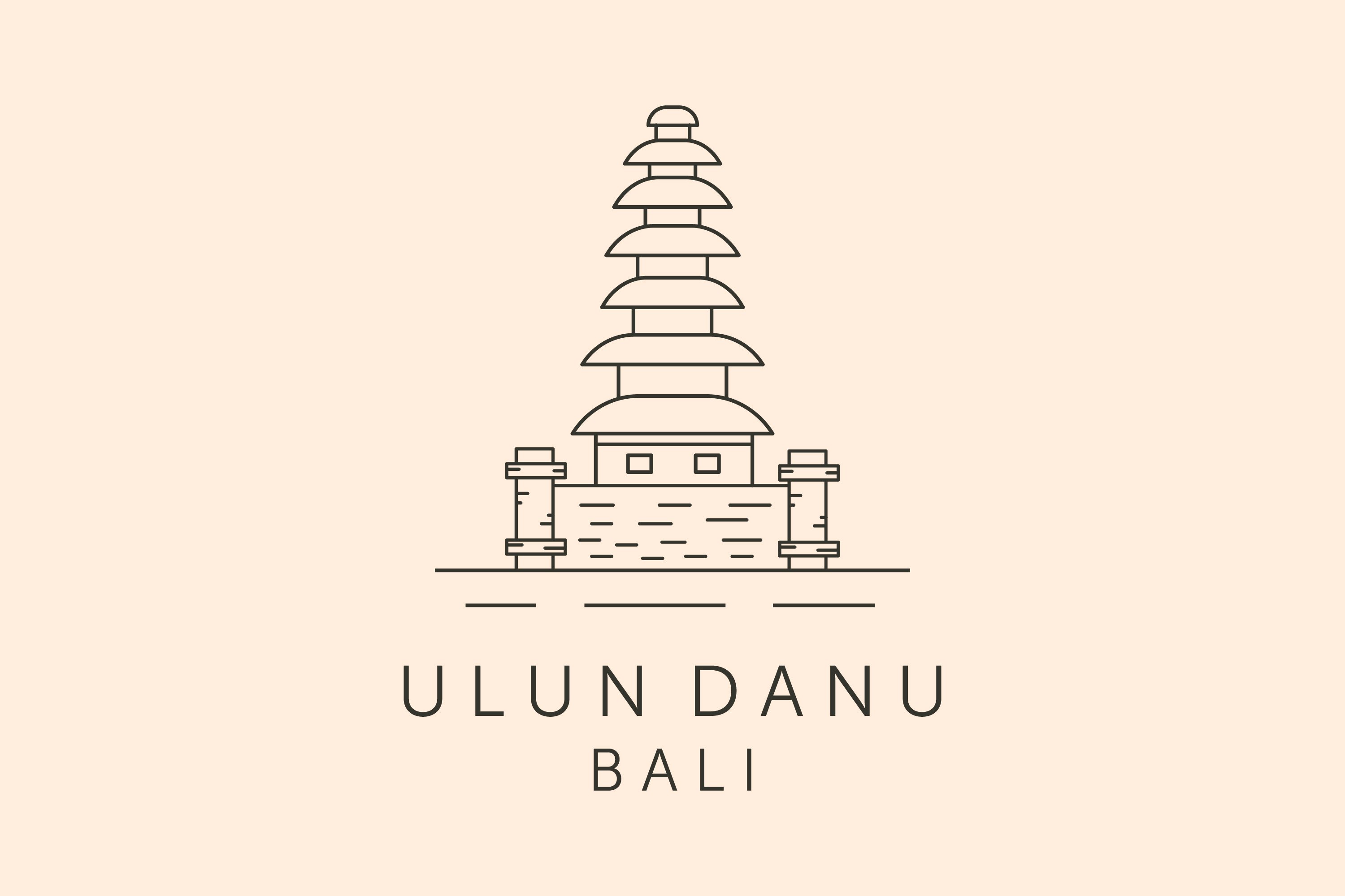ulun danu bali icon line art logo vector symbol illustration (1982489 ...