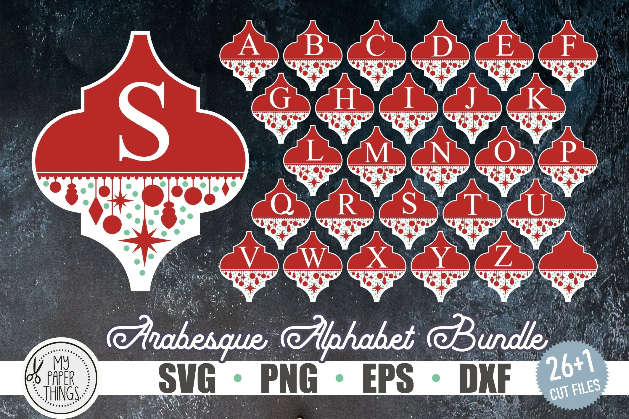 Arabesque Ornament Monogram Alphabet Bundle