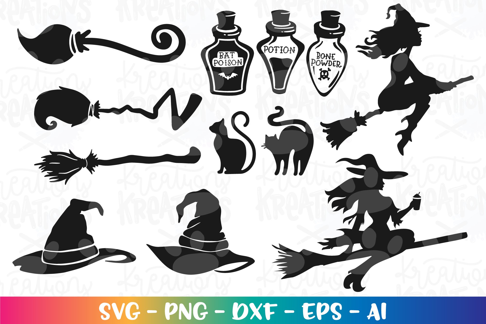 Halloween Witch Clipart Black And White