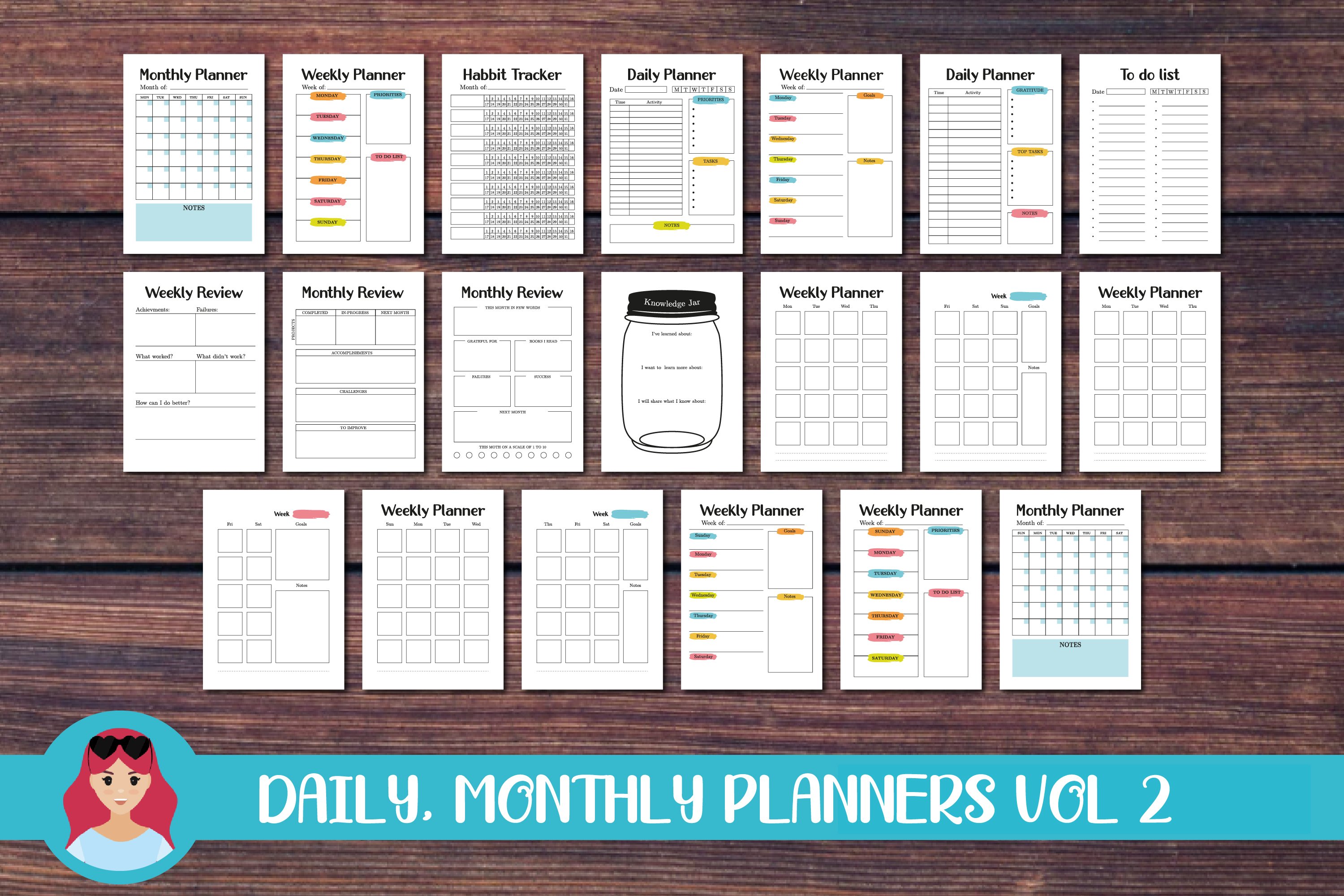20 Planner pages A4 size, printable digital templates vol 2 (1449894 ...