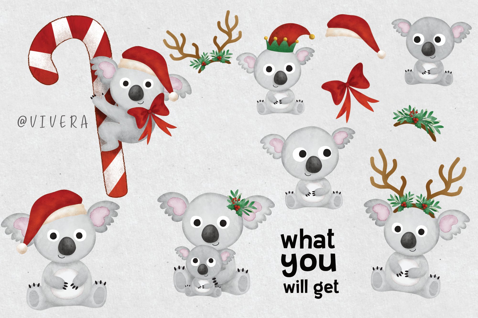 Christmas Koala Clipart
