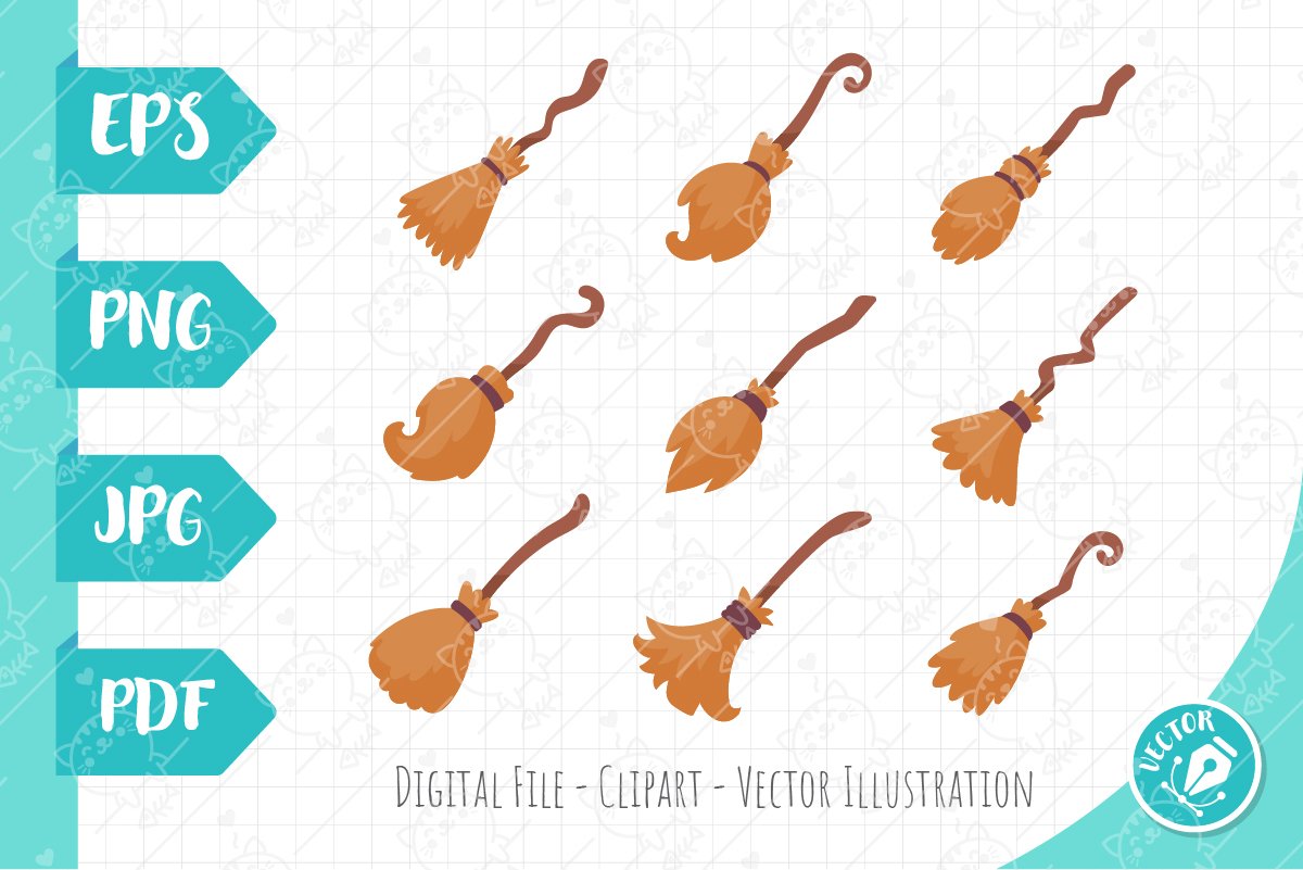 Witch Broom Vector