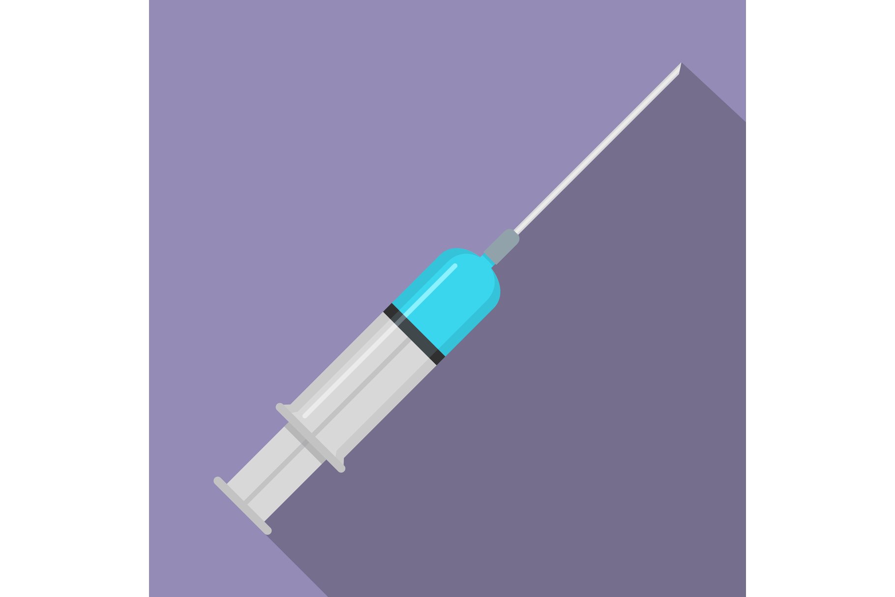 Medicine syringe icon, flat style (1466527) | Icons | Design Bundles