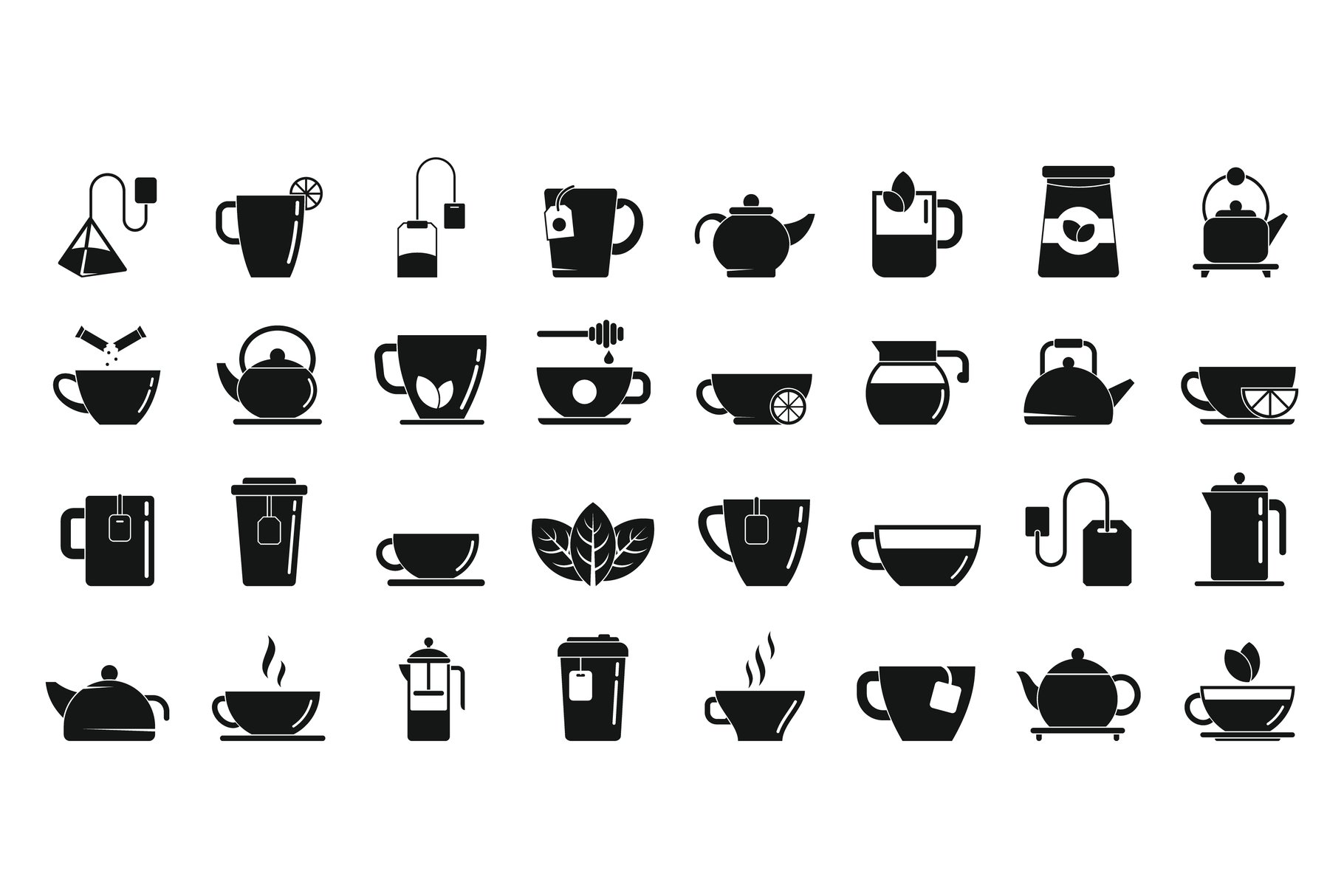 Tea icons set simple vector. Beverage drink (1788686) | Icons | Design ...