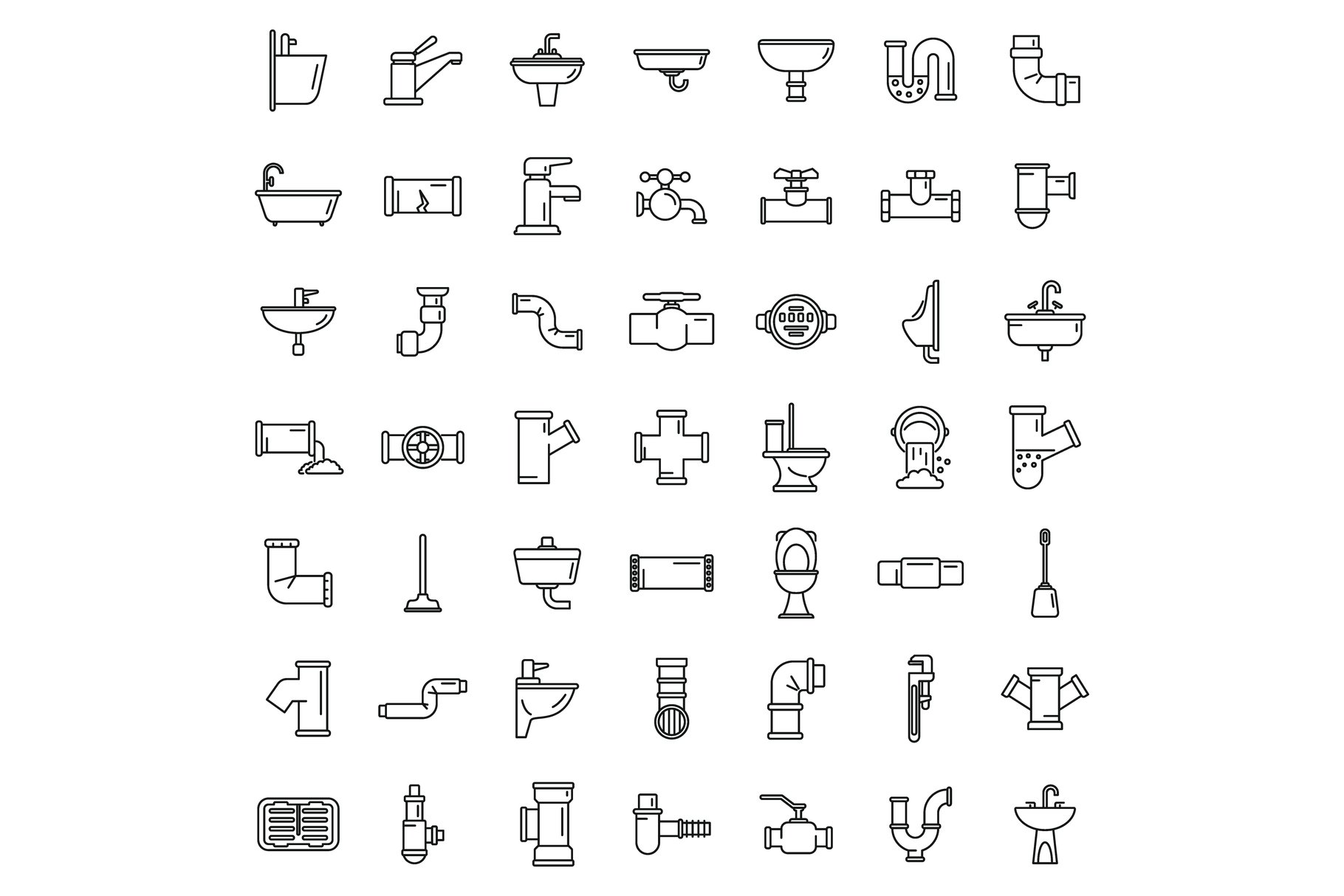 Sewerage icons set outline vector. Water leak (2223787) | Icons ...