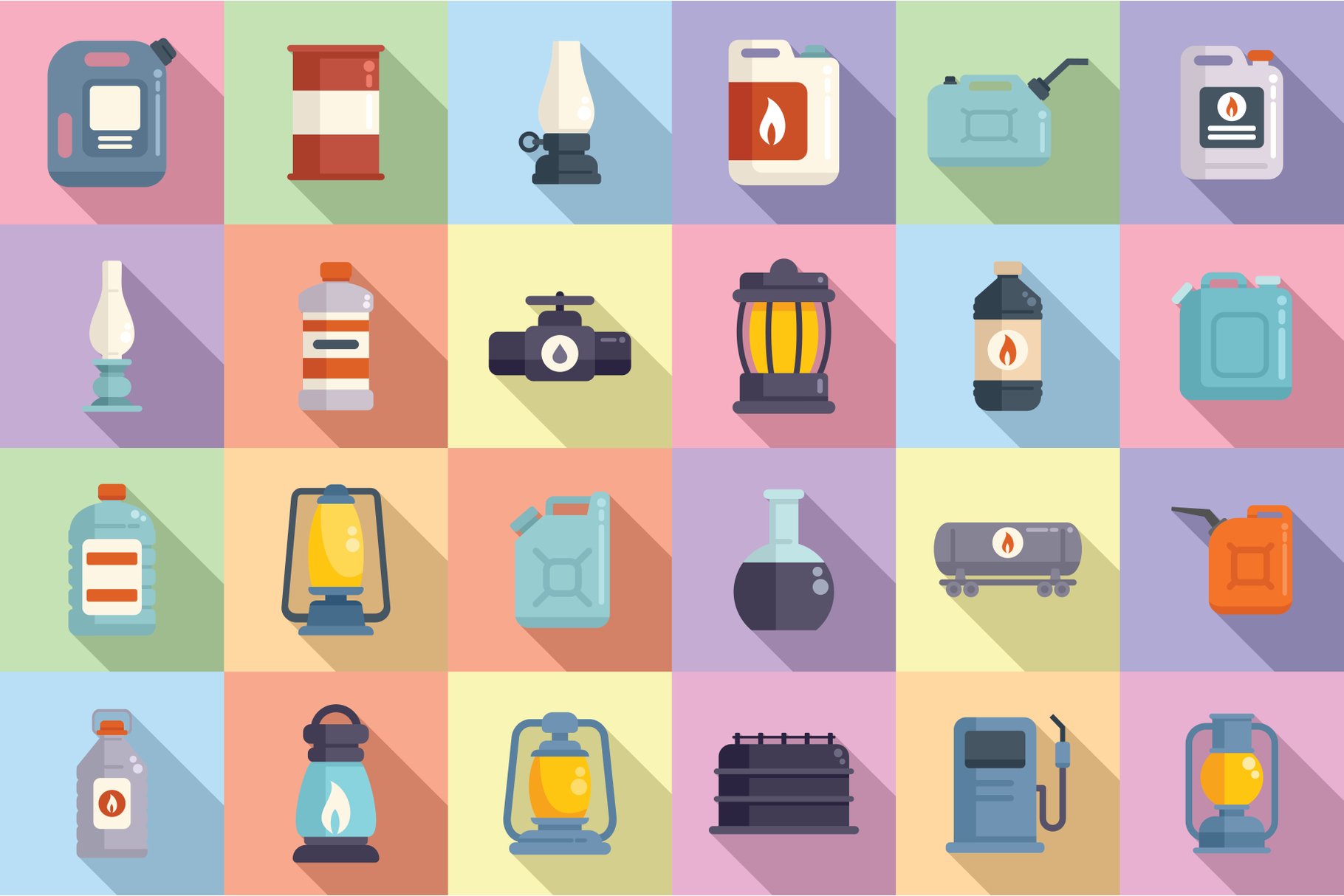 Kerosene icons set flat vector. Energy container (2224561) | Icons | Design Bundles