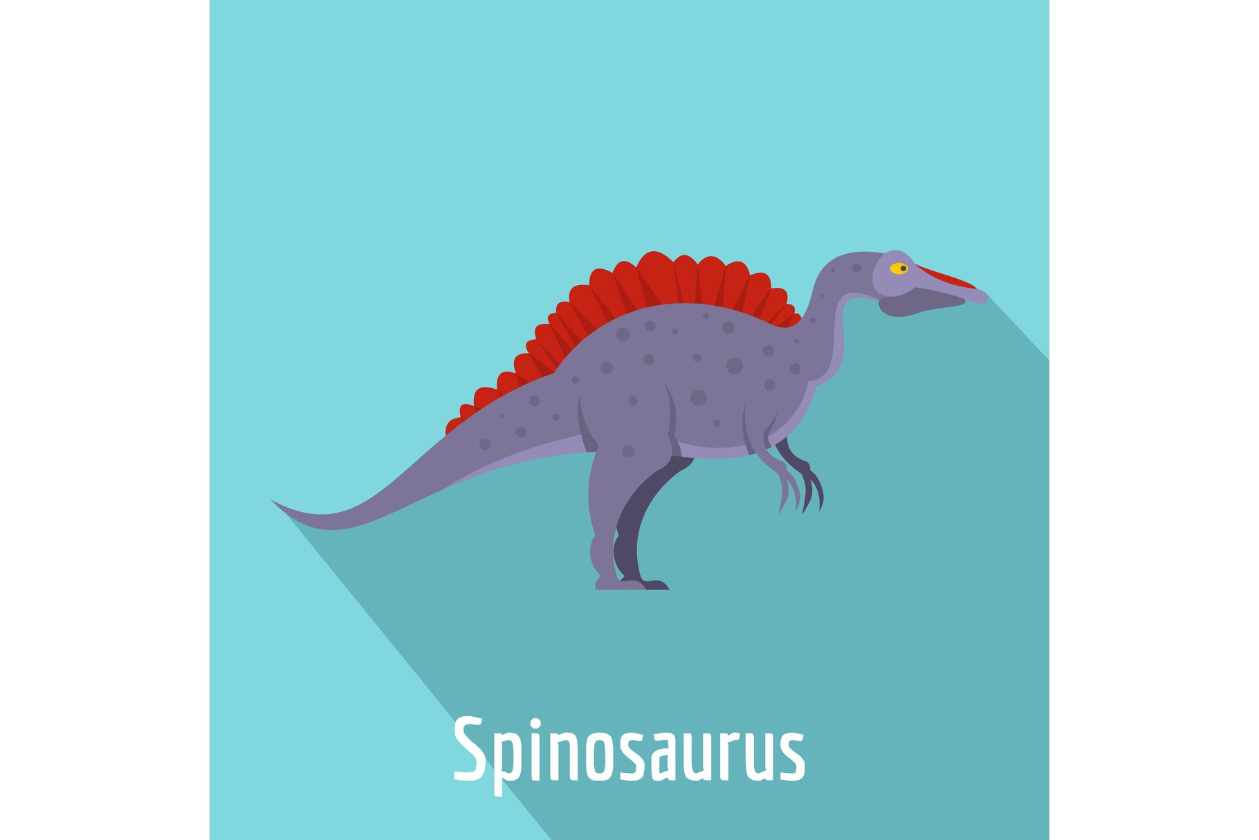 Spinosaurus icon, flat style. (1397910) | Icons | Design Bundles
