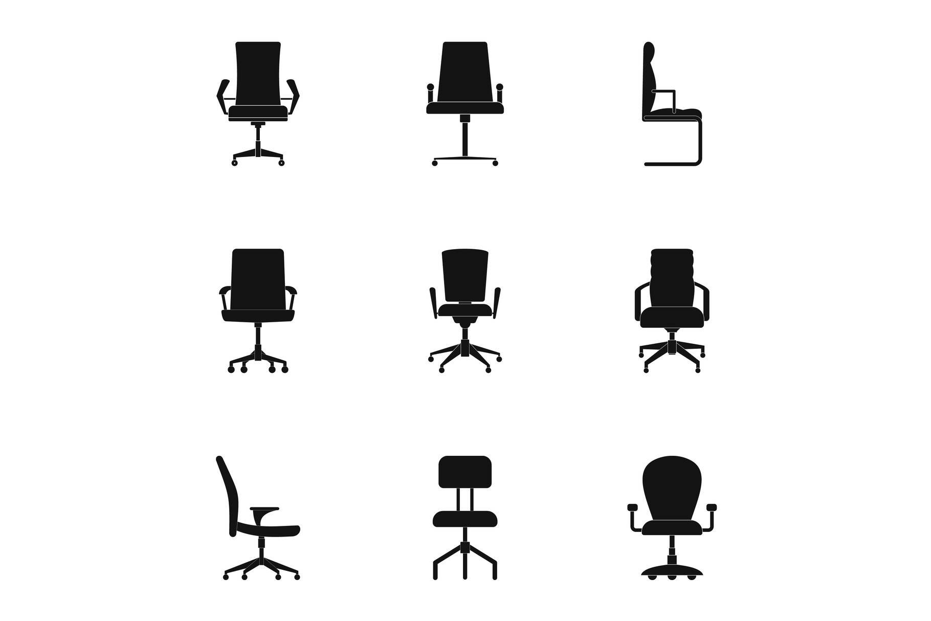 Chair icons set, simple style (1464893) | Icons | Design Bundles