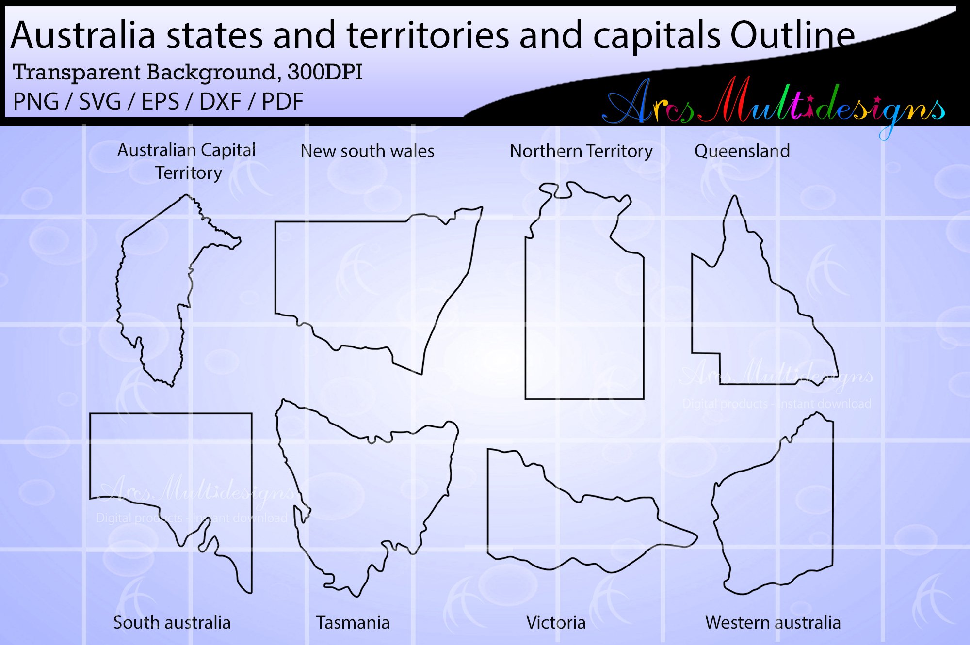 Australia Outline Map With States Australia's States & Territories
