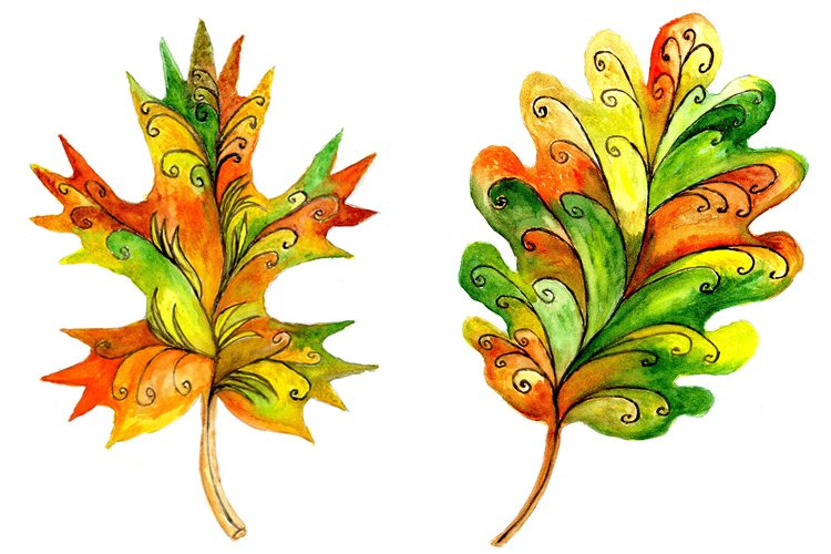 Autumn Leaf in Watercolor