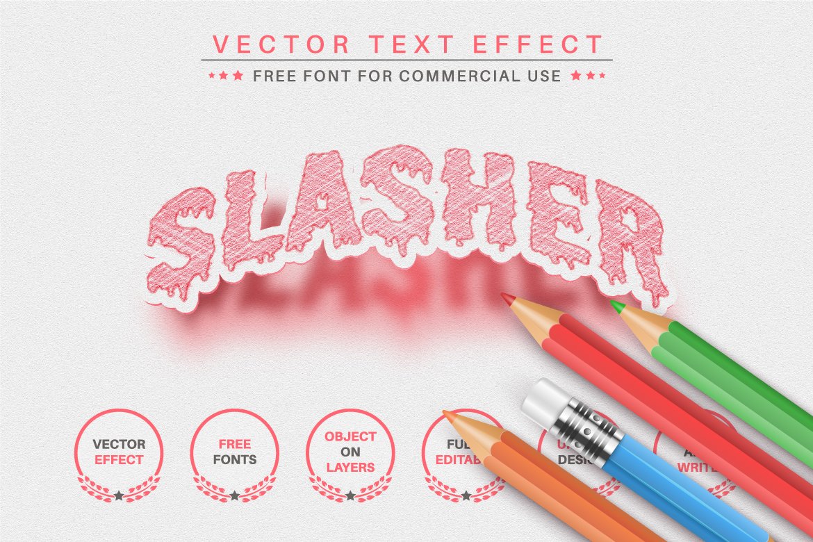Splatter Red Drawing - Editable Text Effect (1757954) | Illustrator ...