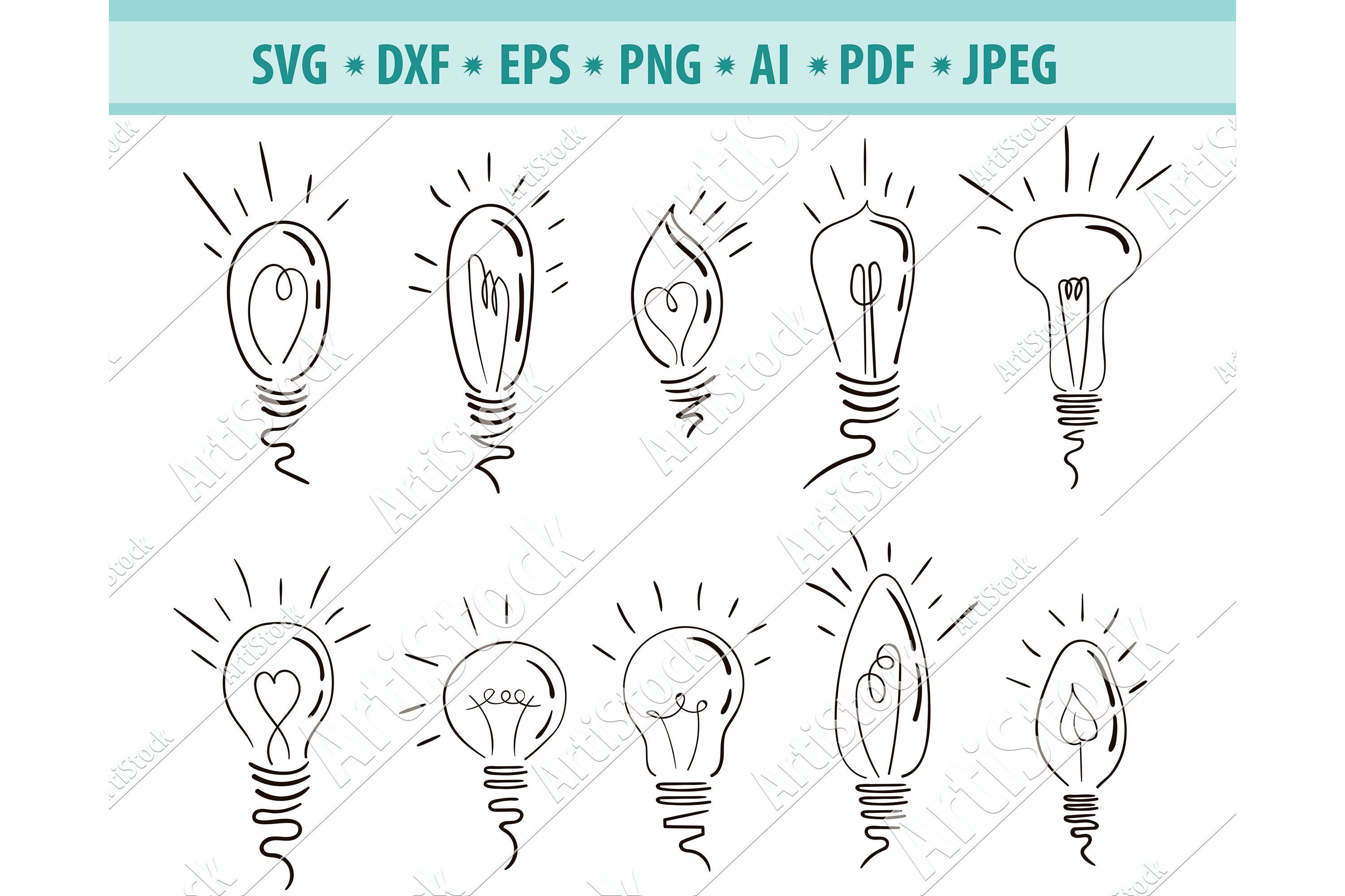 Light Bulb Svg, Edison Bulb Clipart, Lightbulb Dxf, Png, Eps (419019 ...