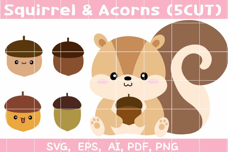 Squirrel With Acorn Clipart