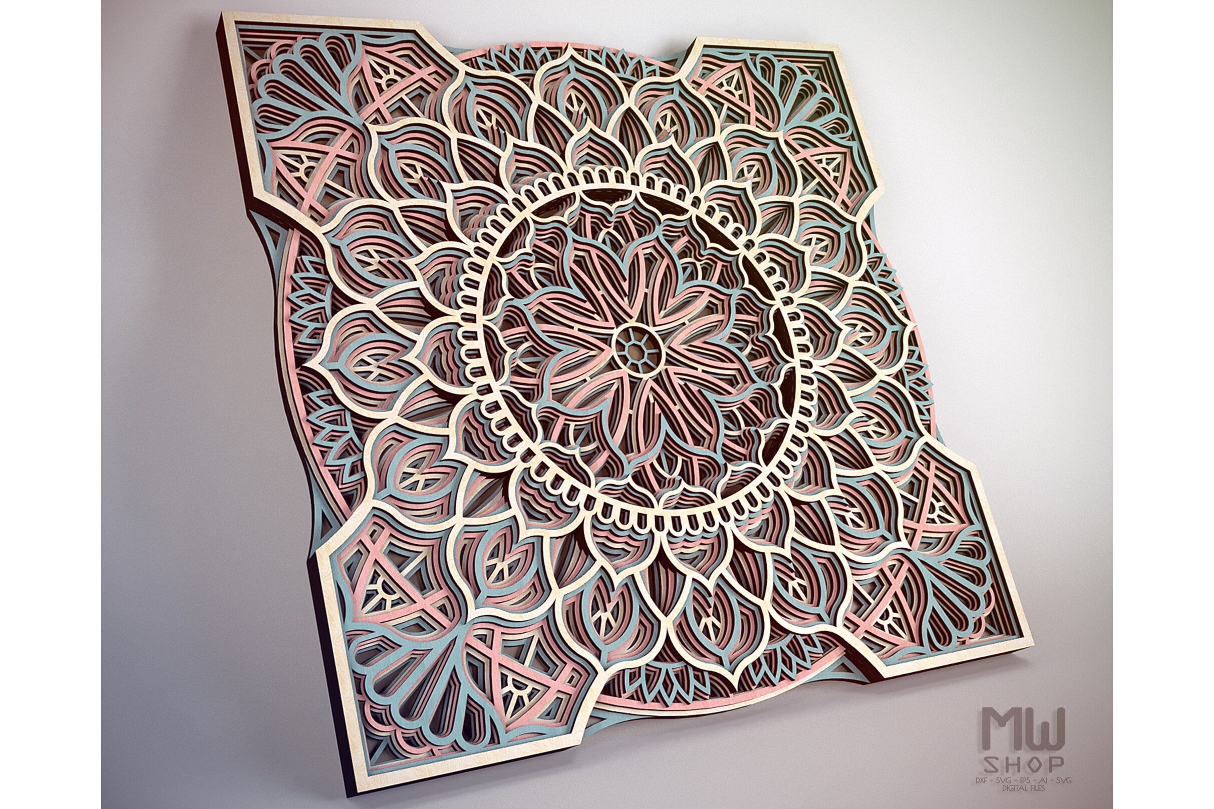 M08 - Multilayer Mandala DXF pattern for cutting machines (578794 ...