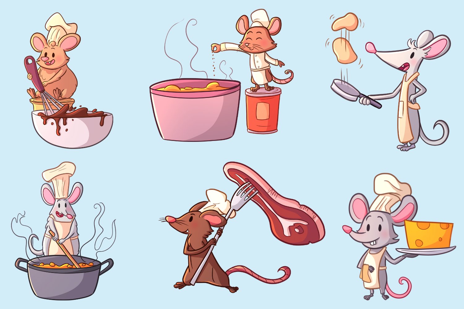 Cooking Mice Illustrations
