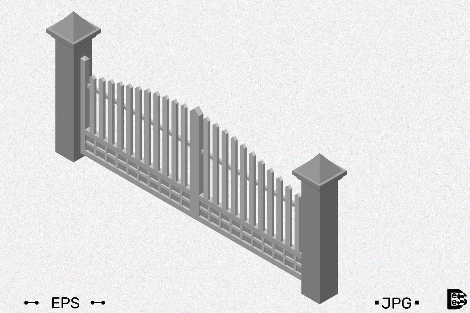 Closed gate. 3d Vector illustration (1005785) | Illustrations | Design ...