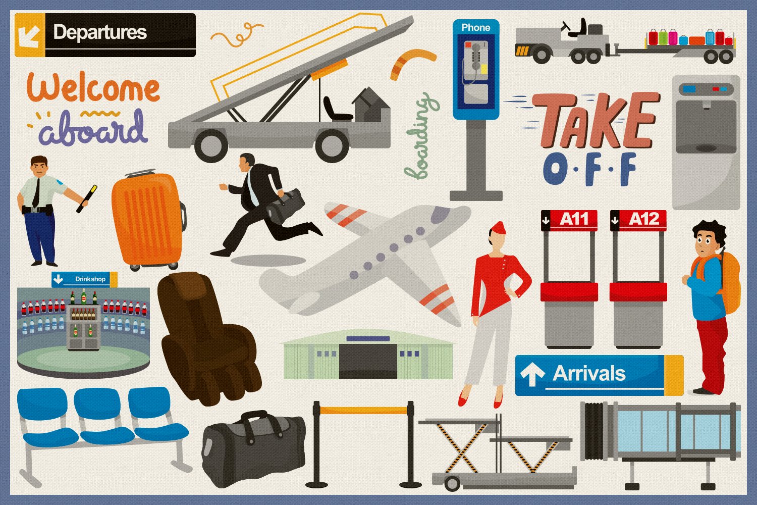 About Airport Vector Clipart and Seamless Pattern