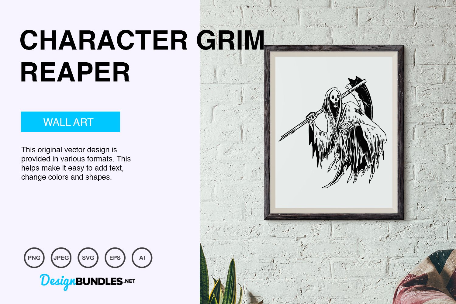 Character Grim Reaper Vector Illustration
