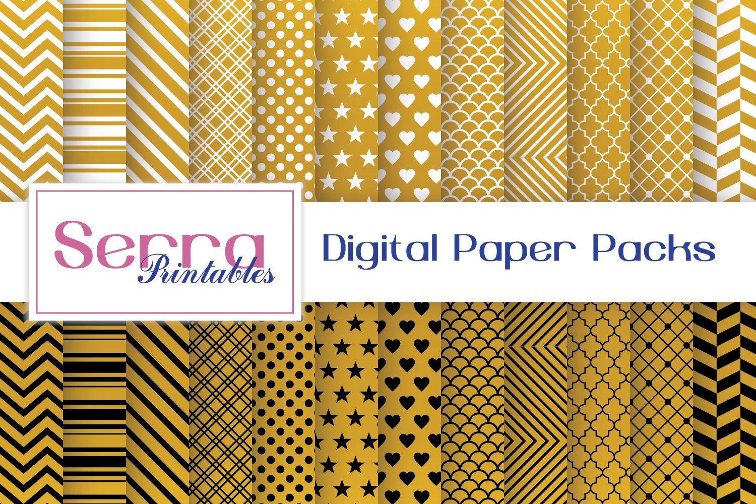 Gold Basic Patterns Digital paper pack (405731) | Patterns | Design Bundles