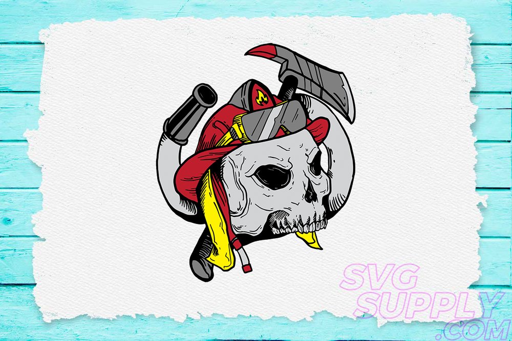 Firefighter skull graphic SVG PNG Vector designs (644471 ...