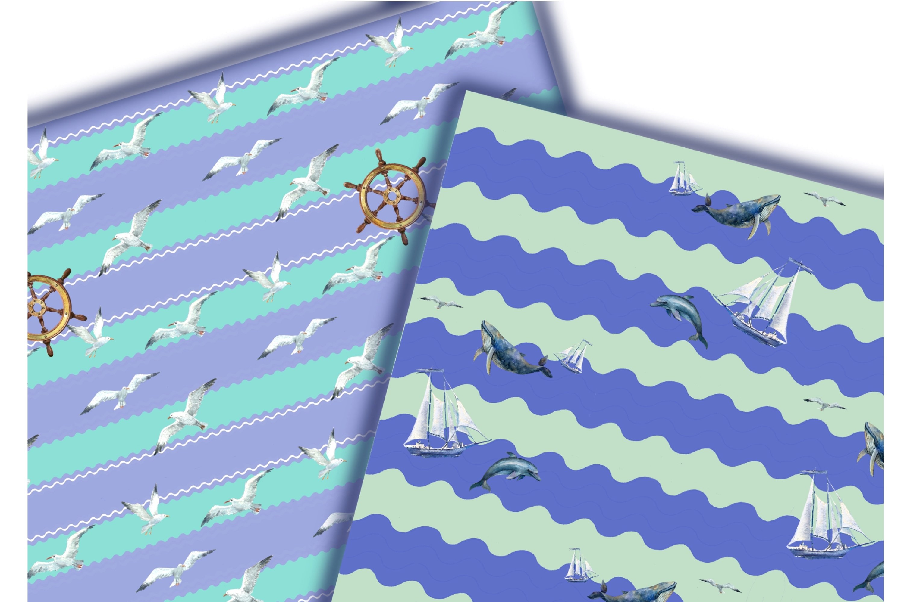Watercolor Sea digital paper ,Nautical Pattern (919760) | Patterns ...