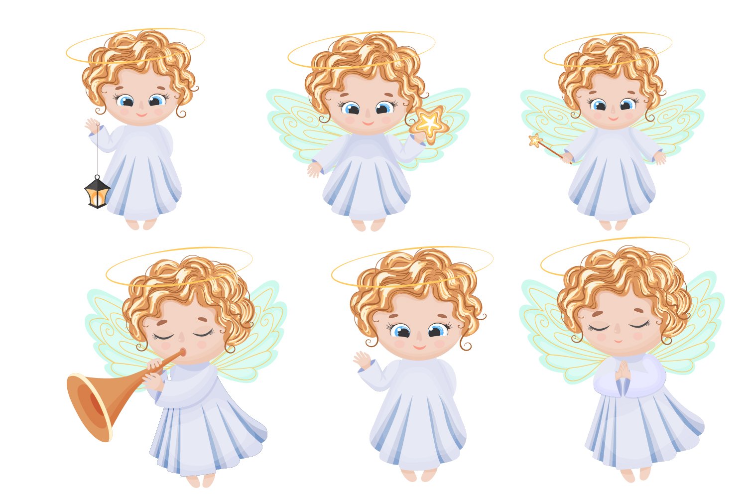 Cute Angel clipart (694753) | Characters | Design Bundles