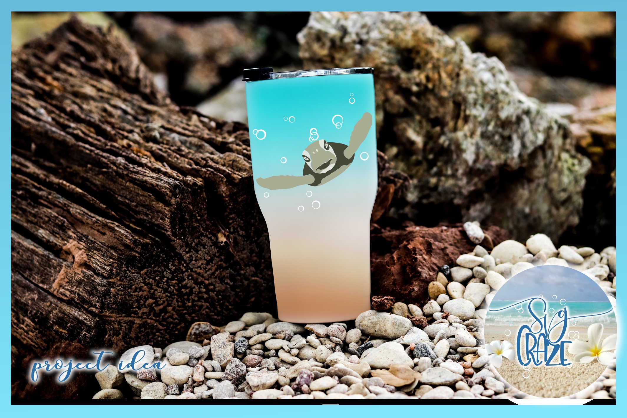 Sea Turtle Swimming With Bubbles SVG (175218) | SVGs | Design Bundles