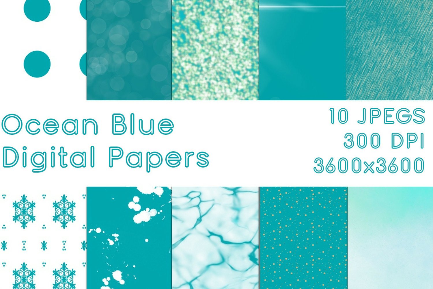 Ocean Blue Digital Papers (1271017) | Backgrounds | Design Bundles
