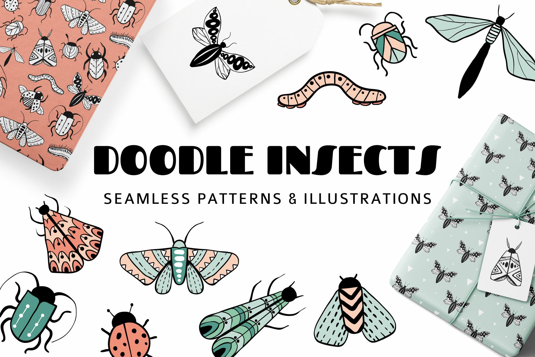 DOODLE INSECTS vector collection (1285324) | Illustrations | Design Bundles
