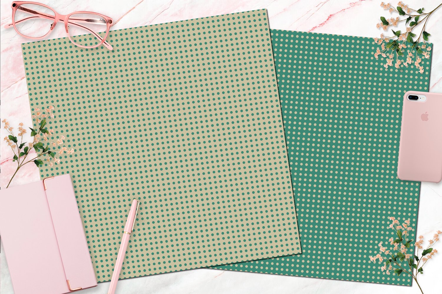 Bold Retro Polka Dots Seamless Digital Patterns (93148) | Patterns ...