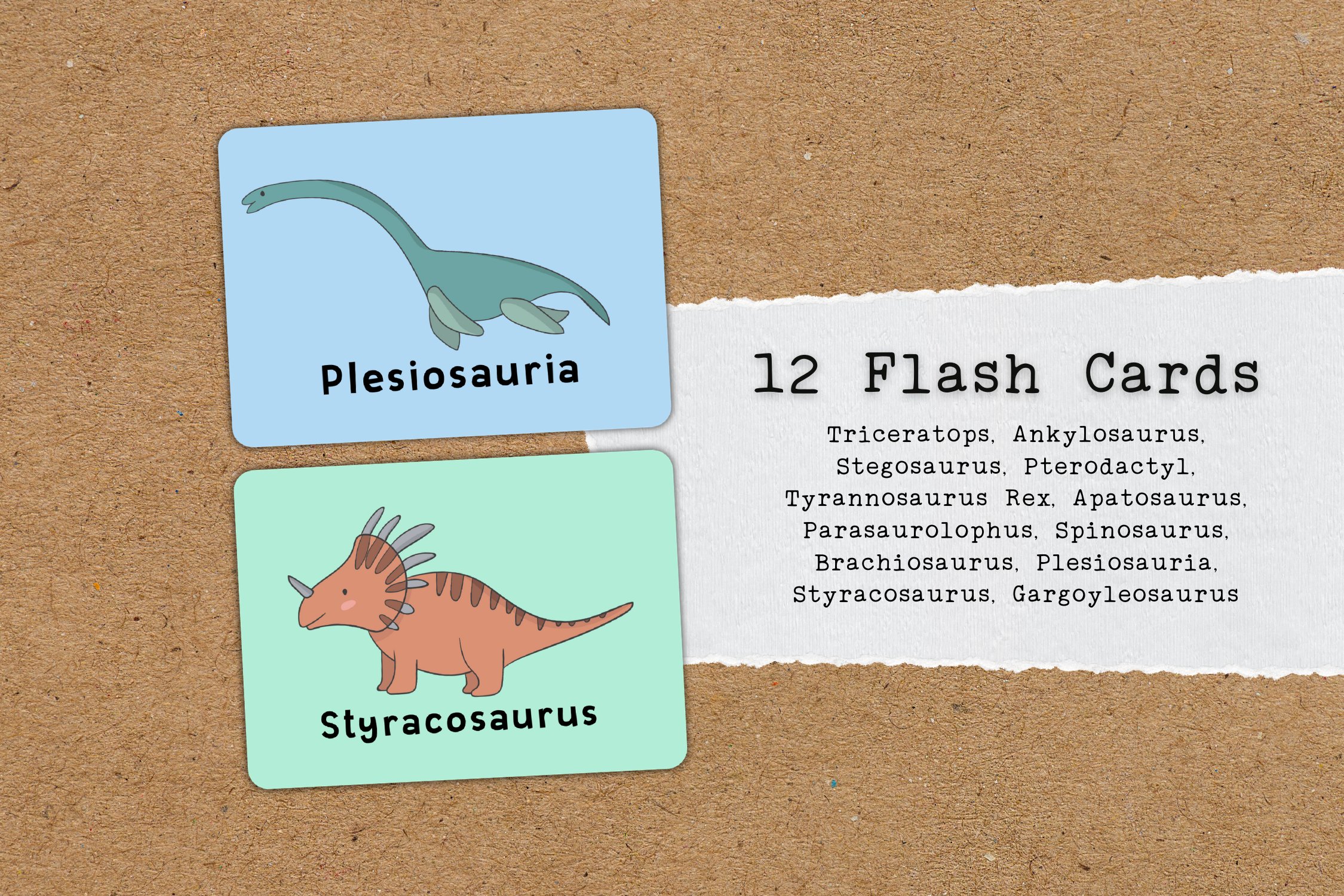 Dinosaurs Educational Worksheets and Flash Cards