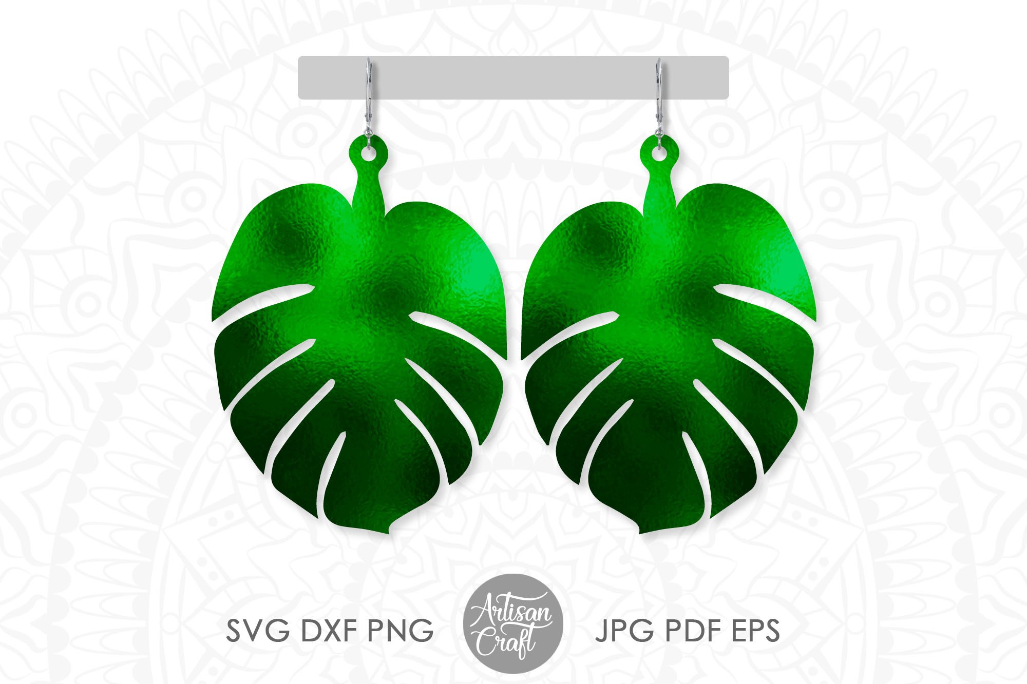 Monstera Earring, SVG cut file, Leather earring template (757973) | Cut ...
