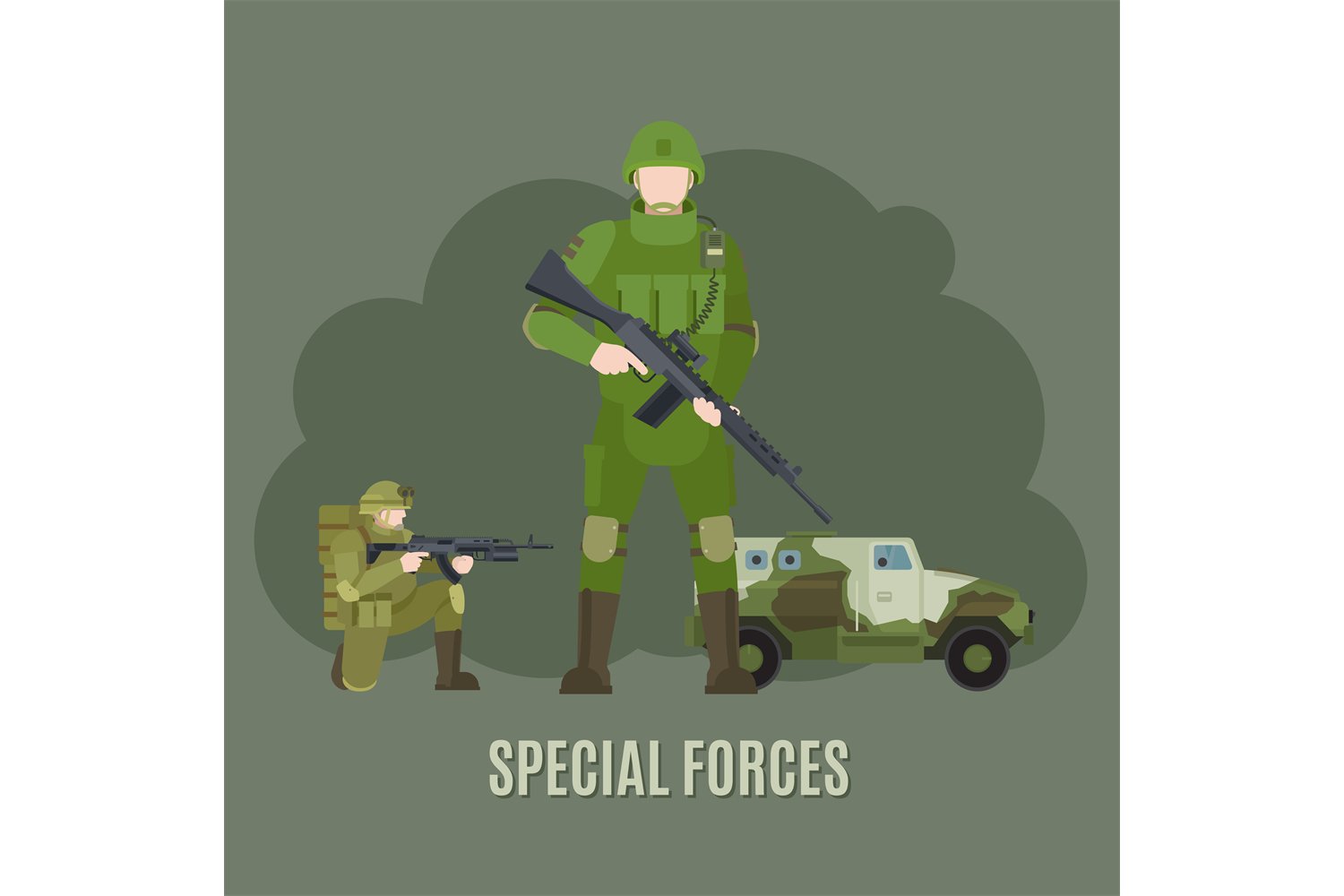 Military and army special forces (835352) | Illustrations | Design Bundles