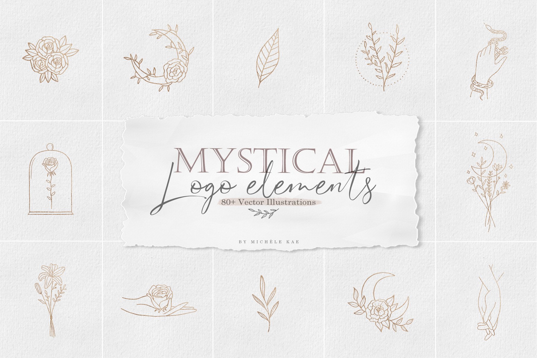 Mystical Logo Elements and Frames 80 vector illustrations (486663 ...