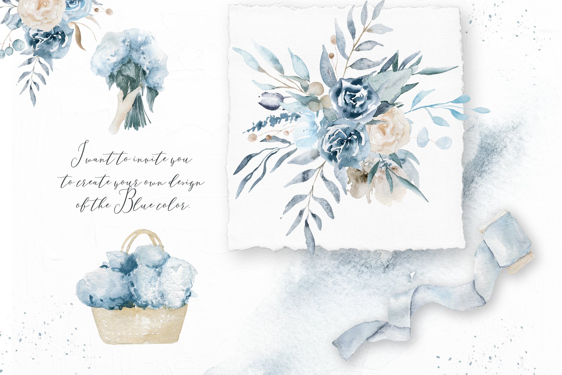 Classic Blue wedding collection (422356) | Illustrations | Design Bundles