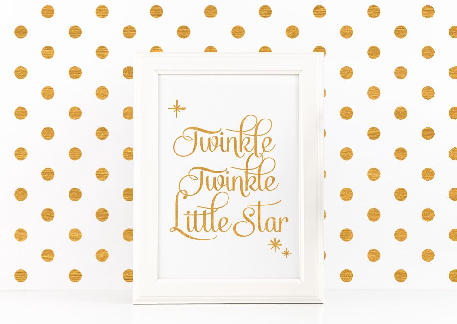 Twinkle Twinkle Little Star Quote Printable Poster Romantic Quote in ...