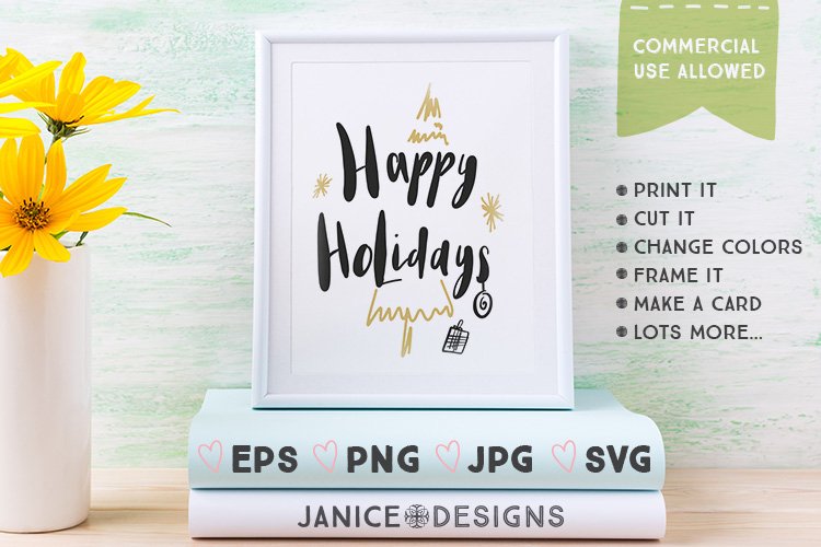 Happy Holidays Graphics (137937) | Printables | Design Bundles