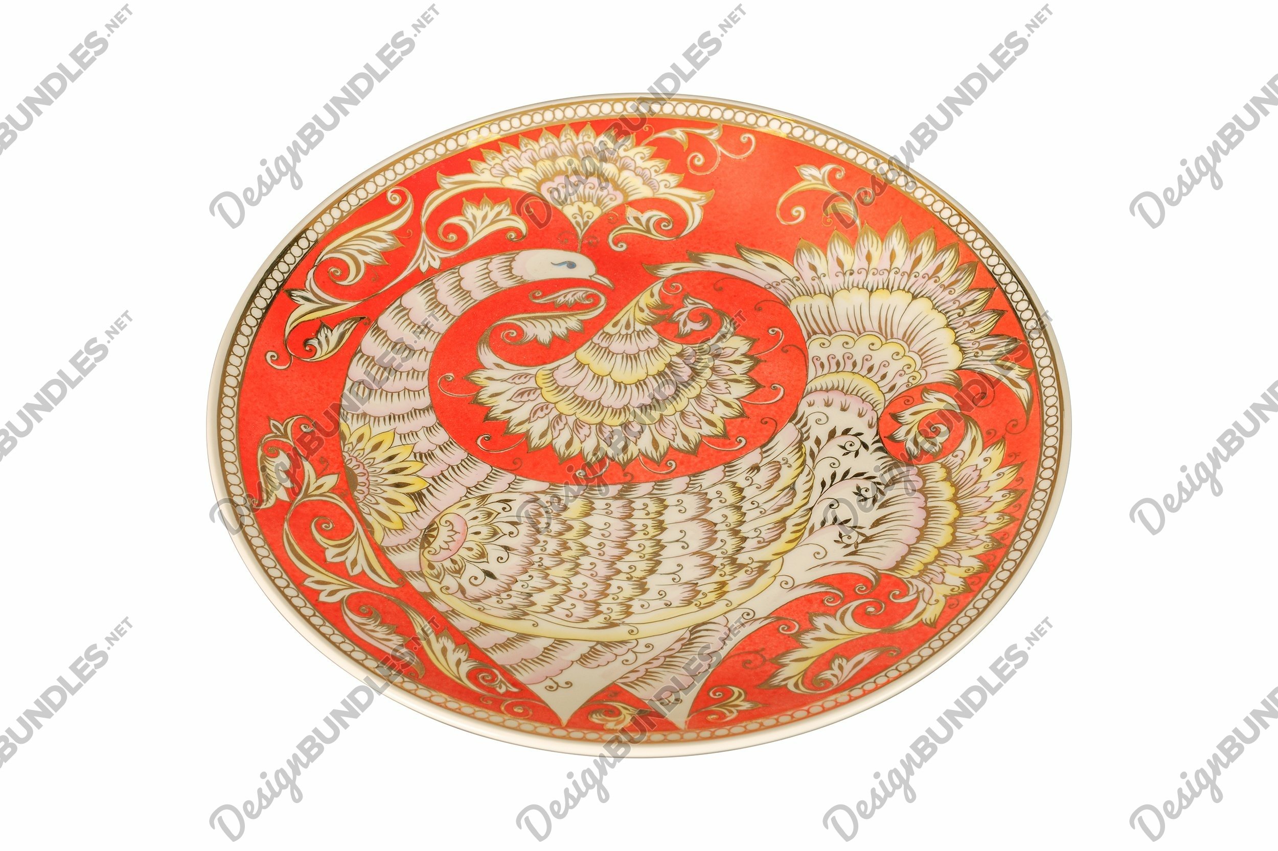 Vintage oriental ceramic plate isolated on a white (2246502) | Arts and ...