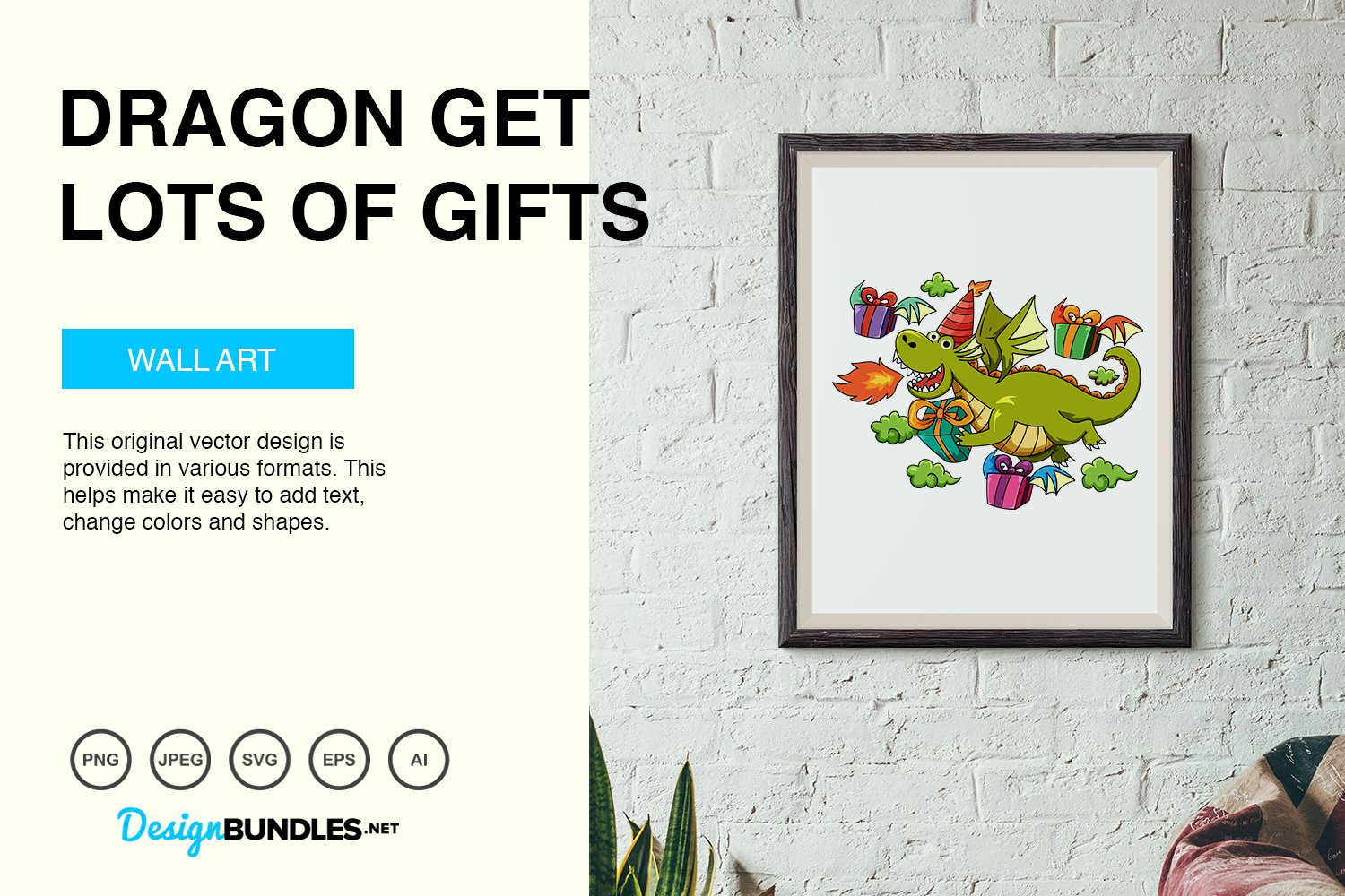 Dragon Get lot of Gifts Vector Illustration