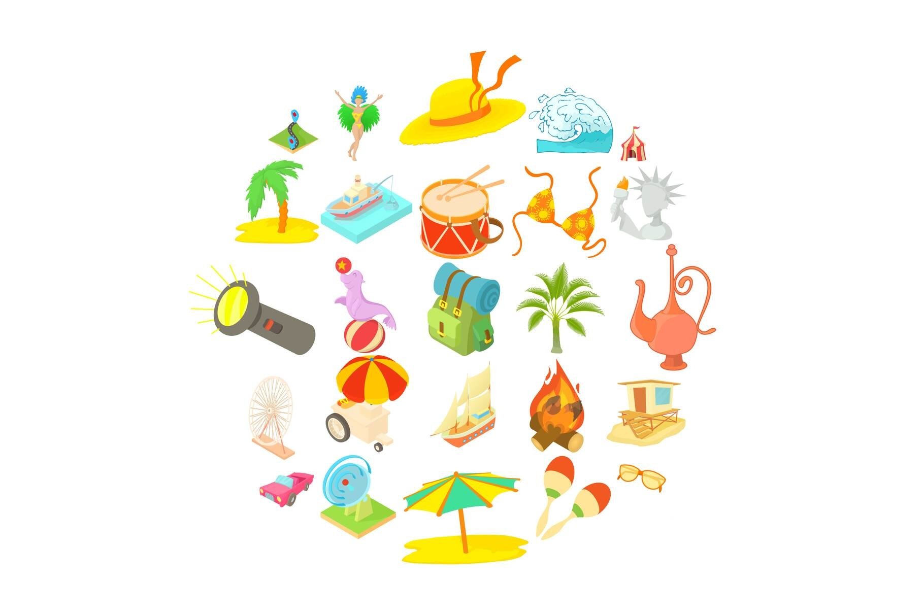 Adventure time icons set, cartoon style (509600) | Icons | Design Bundles