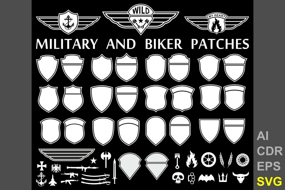 Military Badge Shapes Clipart