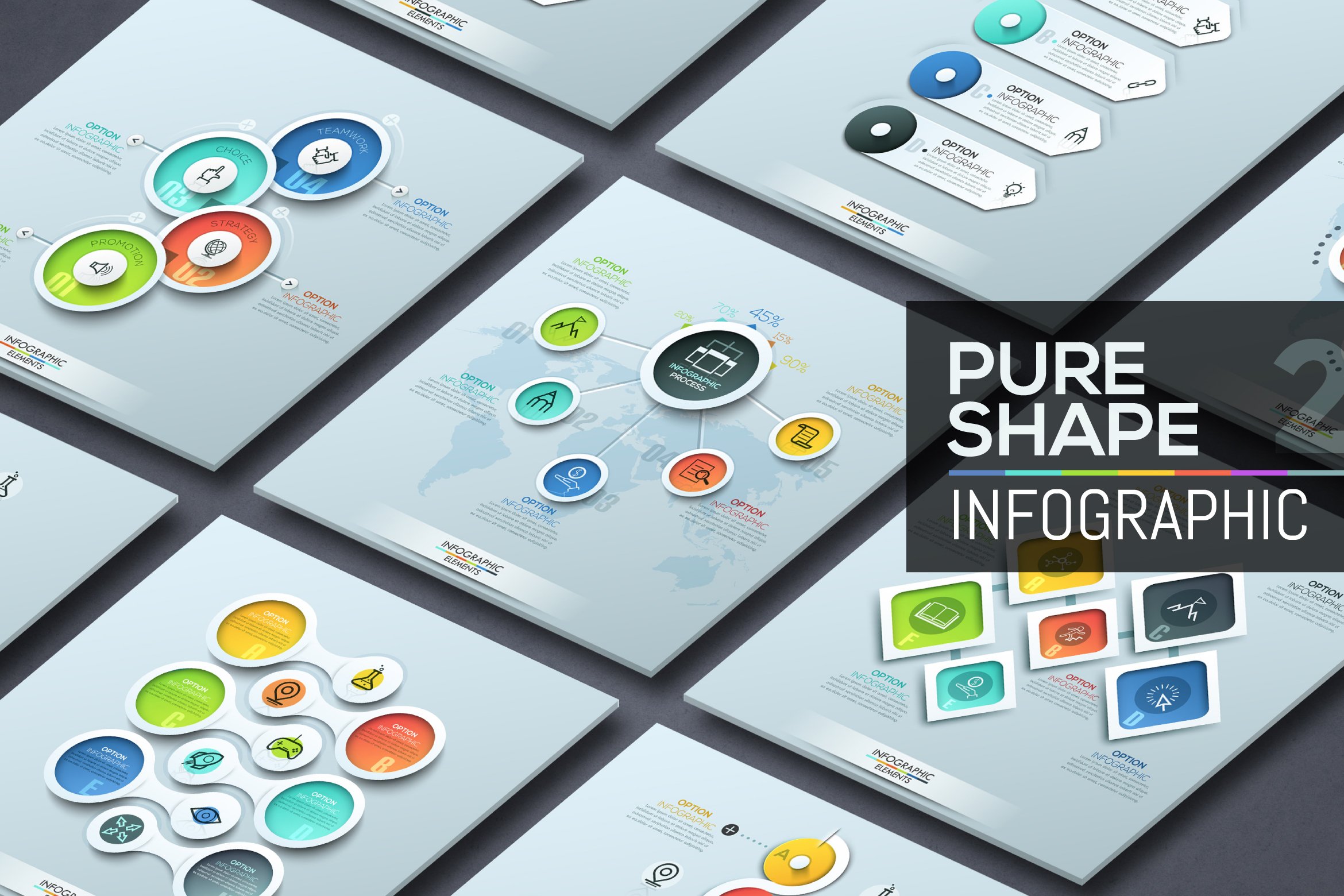 Pure Shape Infographics. Part 2 (292740) | Illustrations | Design Bundles
