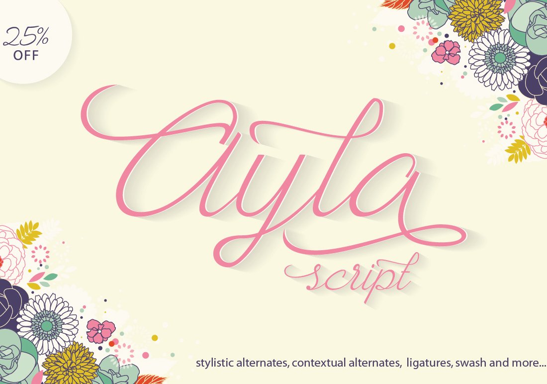 Ayla Script (17542) | Calligraphy | Font Bundles