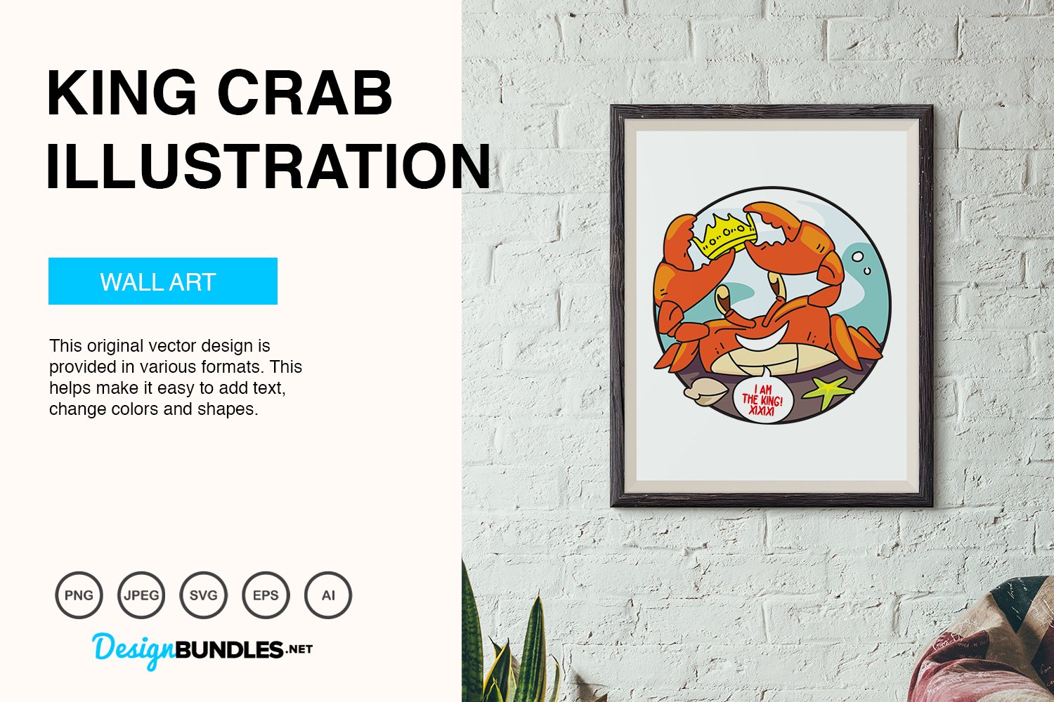 King Crab Vector Illustration