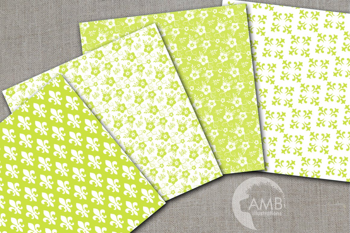 Light green lace papers AMB-1024 (734982) | Patterns | Design Bundles